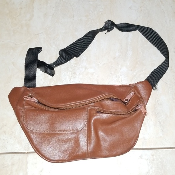 Bags | Leather Brown Unisex Fanny Pack | Poshmark